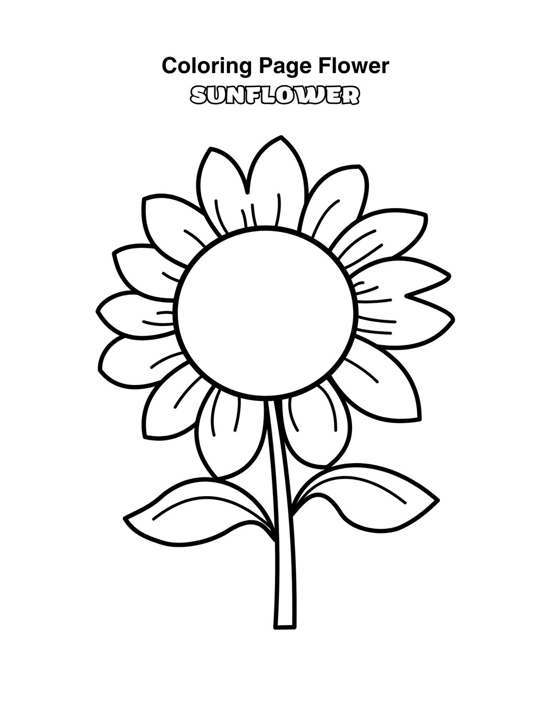 Sunflower Coloring Page Printable | Flower Coloring Sheet for Kids ...
