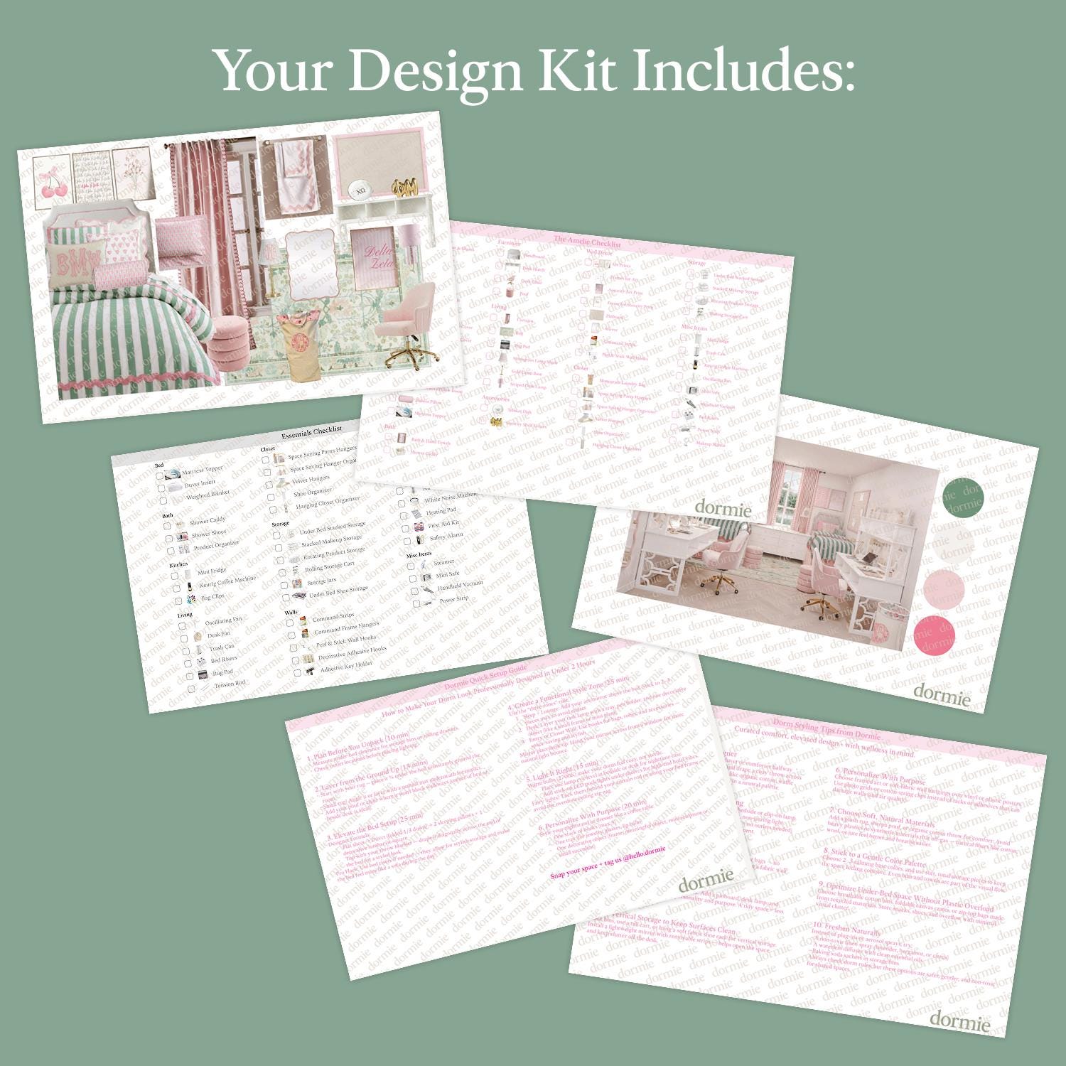 The Amelie Dorm Decor Design Kit – Aesthetic Dorm Room Shopping Guide ...