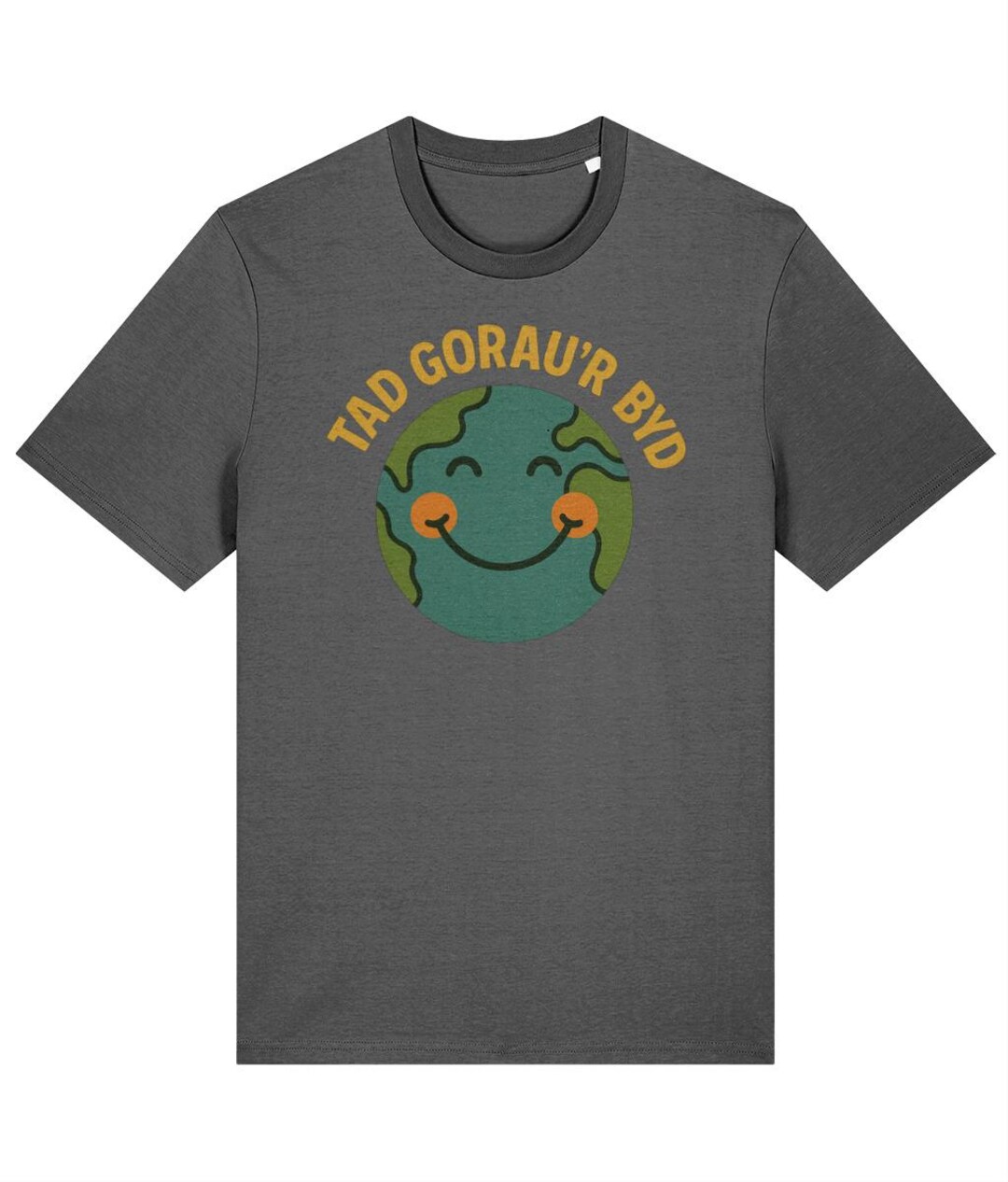 Tad Gorau’r Byd – Funny Welsh Dad T-shirt | Smiley Earth Father’s Day ...