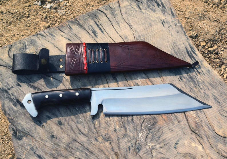 Hand-forged Carbon Steel Machete – 20" Outdoor Bushcraft Tool With ...