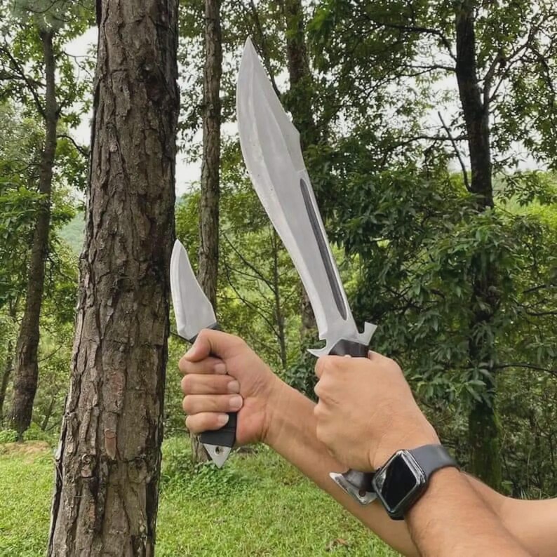 Hand-forged Carbon Steel Machete – 20" Outdoor Bushcraft Tool With ...