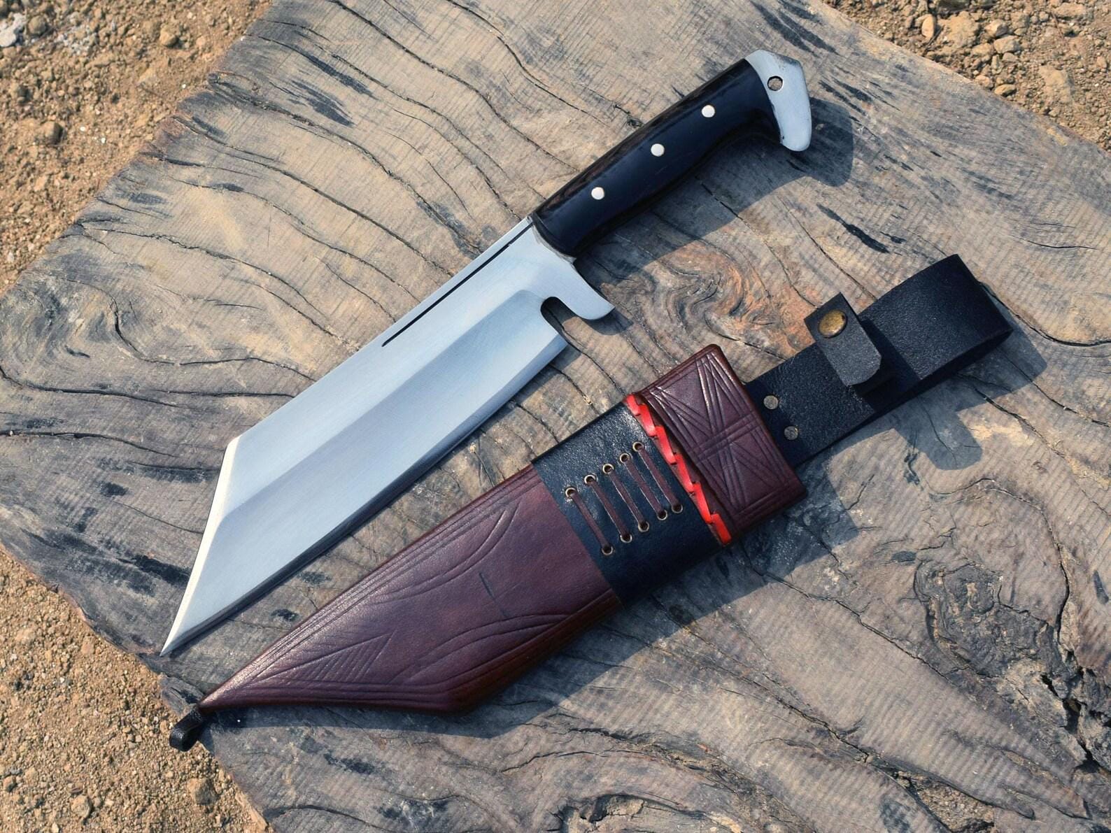 Hand-forged Carbon Steel Machete – 20" Outdoor Bushcraft Tool With ...