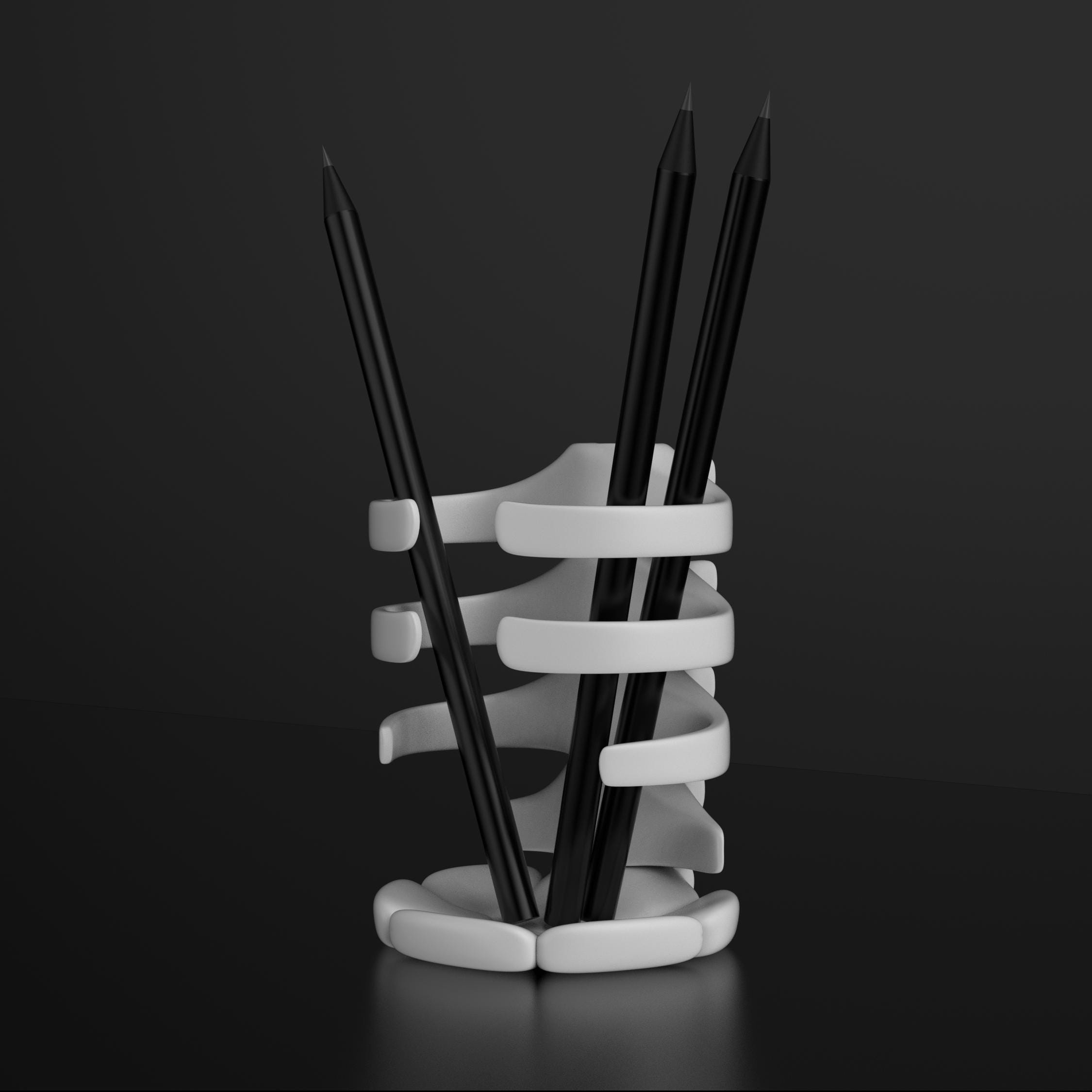 Skeleton Rib Cage Pen Holder – Halloween Desk Décor, Spooky 3D Printed ...