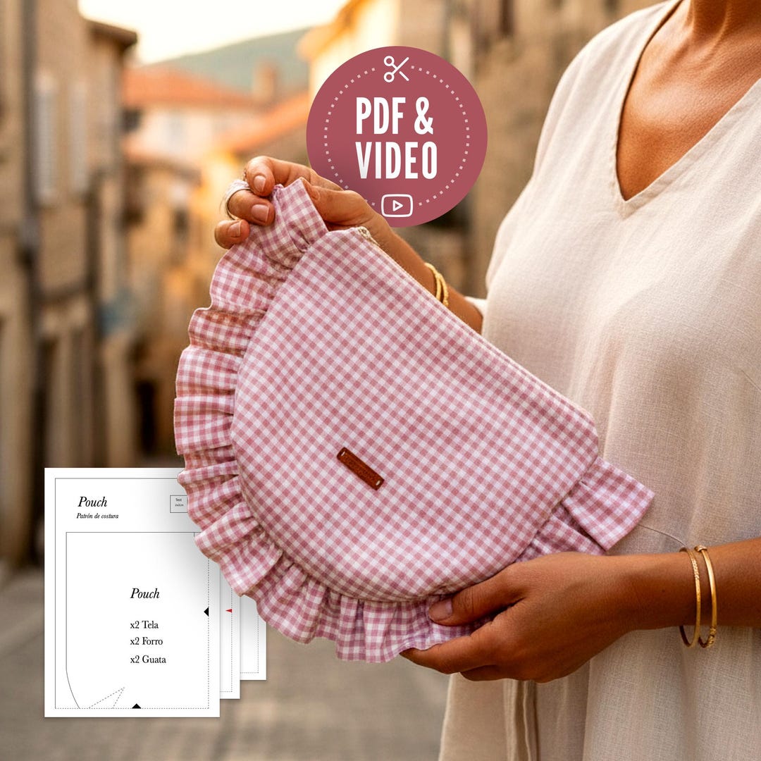 Sewing Pattern for a Handbag Pouch With a Handle, Bow, and All-around ...