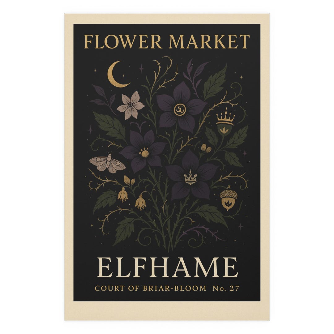Elfhame Flower Market Art Print Inspired by the Cruel Prince Fae ...