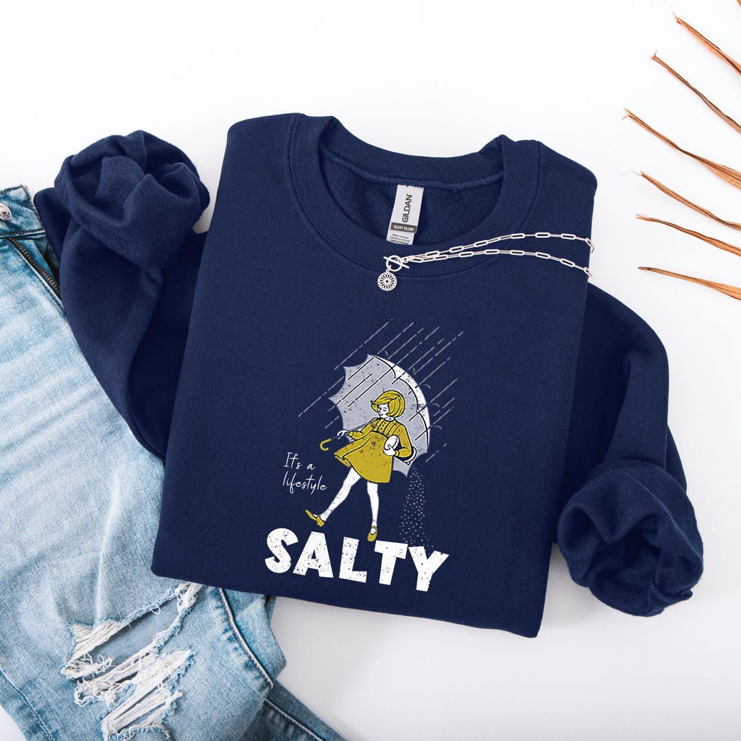 Salty Girl Sweatshirt, Retro Salt Lady Hoodie, Women's Vintage Cotton ...