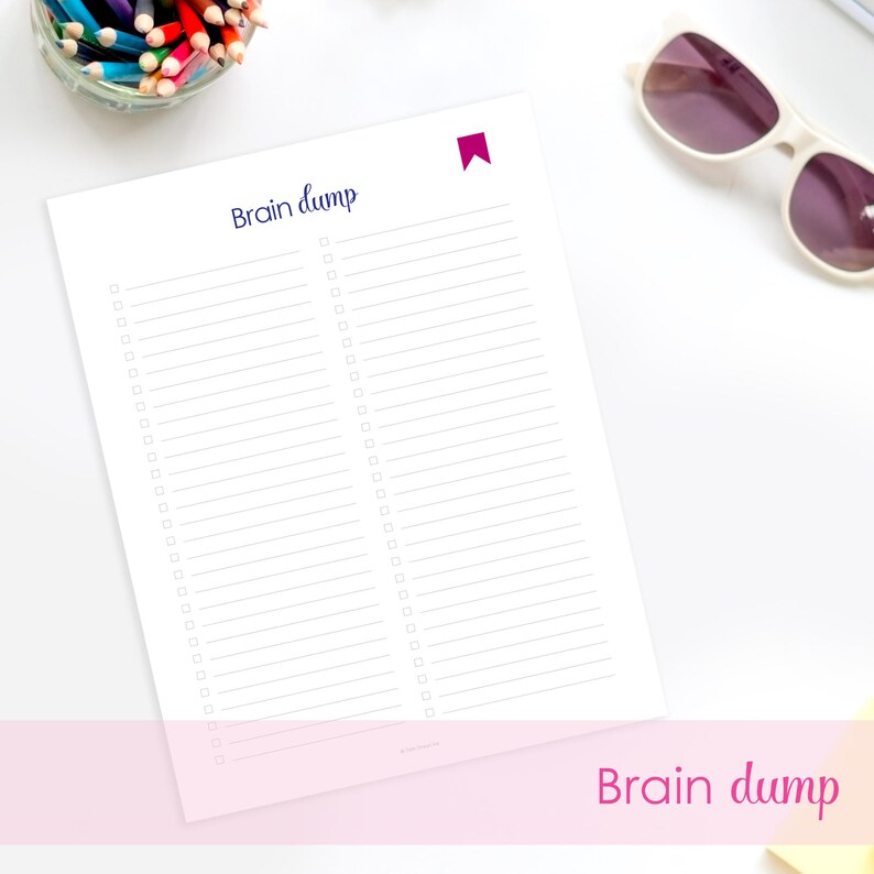 Printable "brain Dump" Checklist Downloadable - Home Management - Etsy UK