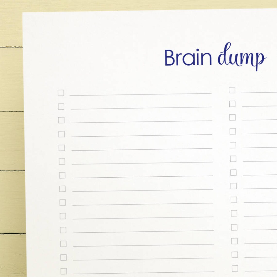 Printable "brain Dump" Checklist Downloadable - Home Management - Etsy UK