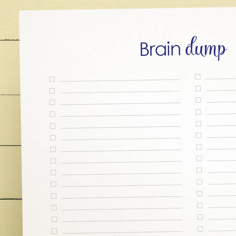 Free Printable Brain Dump List