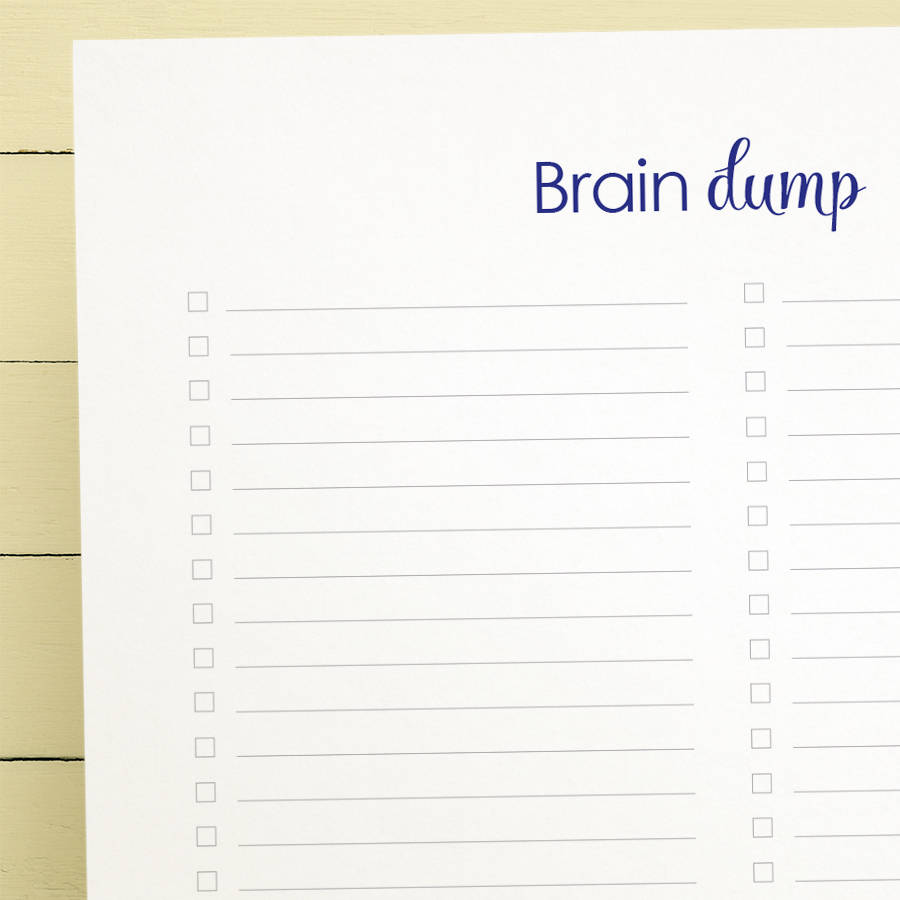 Printable "brain Dump" Checklist Downloadable - Home Management - Etsy