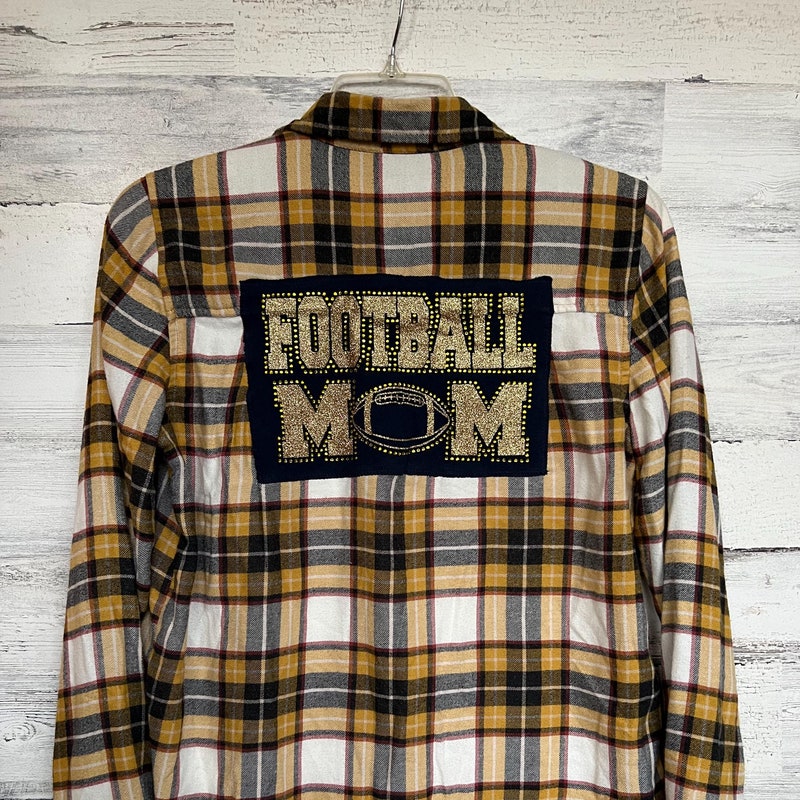 Football Upcycled Flannel - Etsy