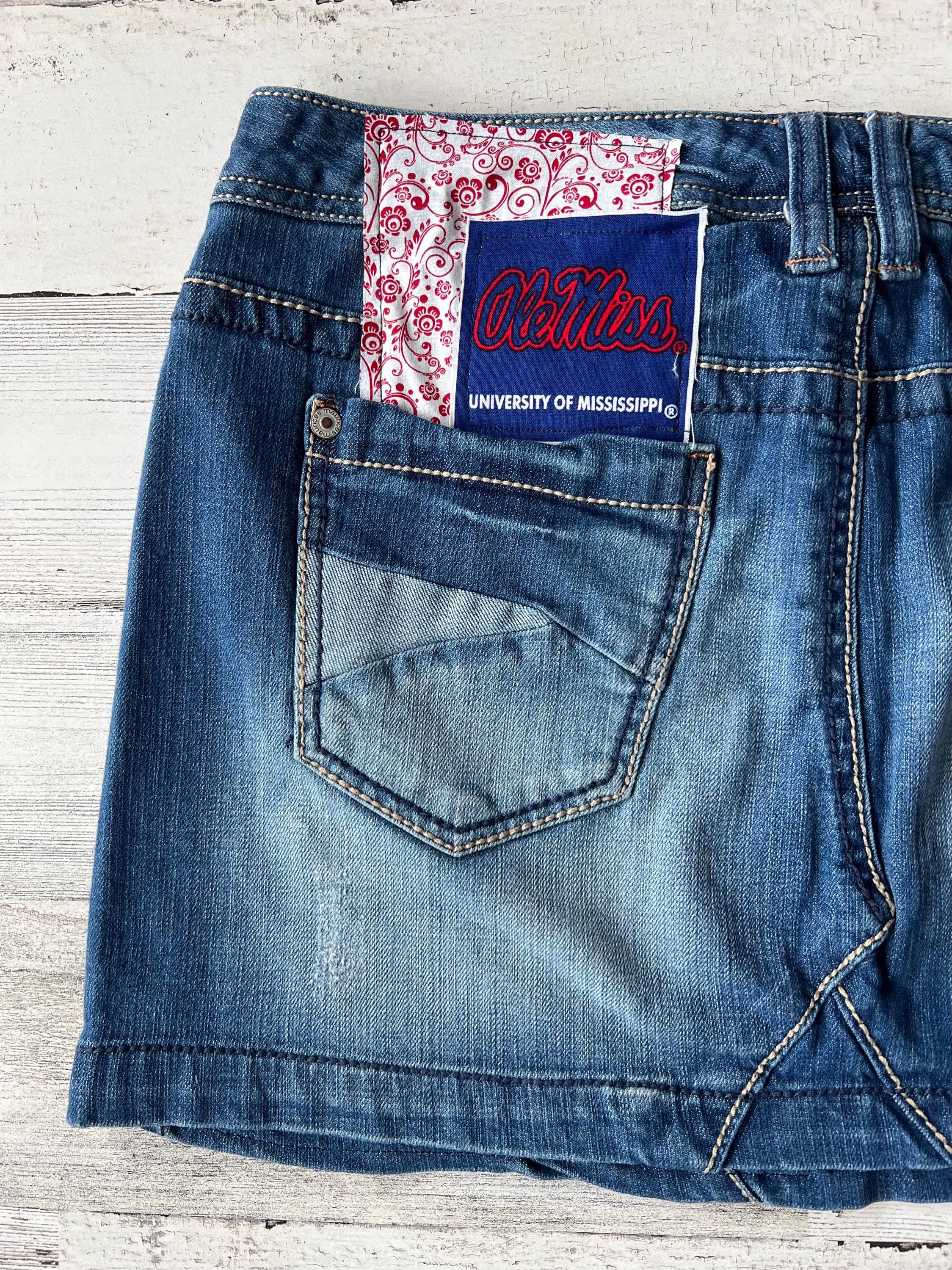 Ole Miss University of Mississippi Rebels Custom Patch Denim Skirt ...