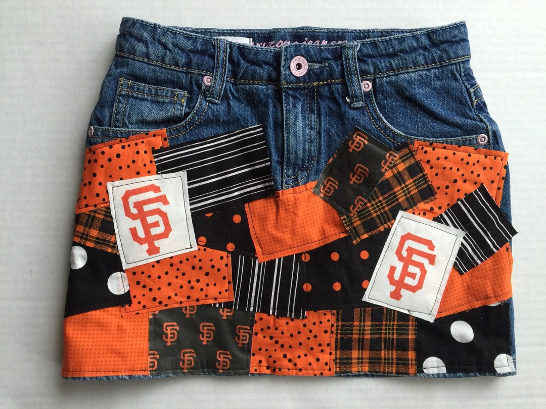 San Francisco Giants Baseball Custom Patch Denim Skirt Girls Sizes 12M ...