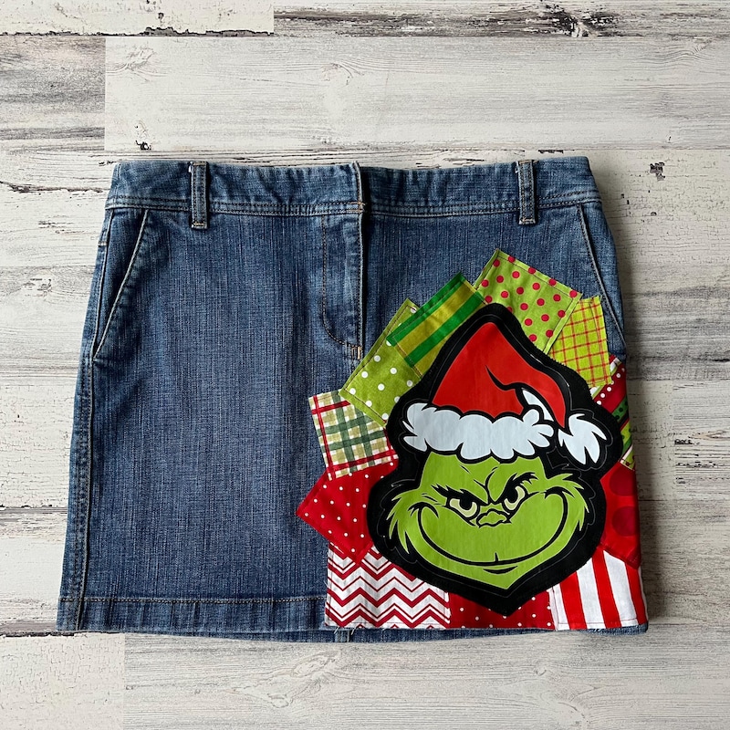 Denim Shirts With Grinch - Etsy