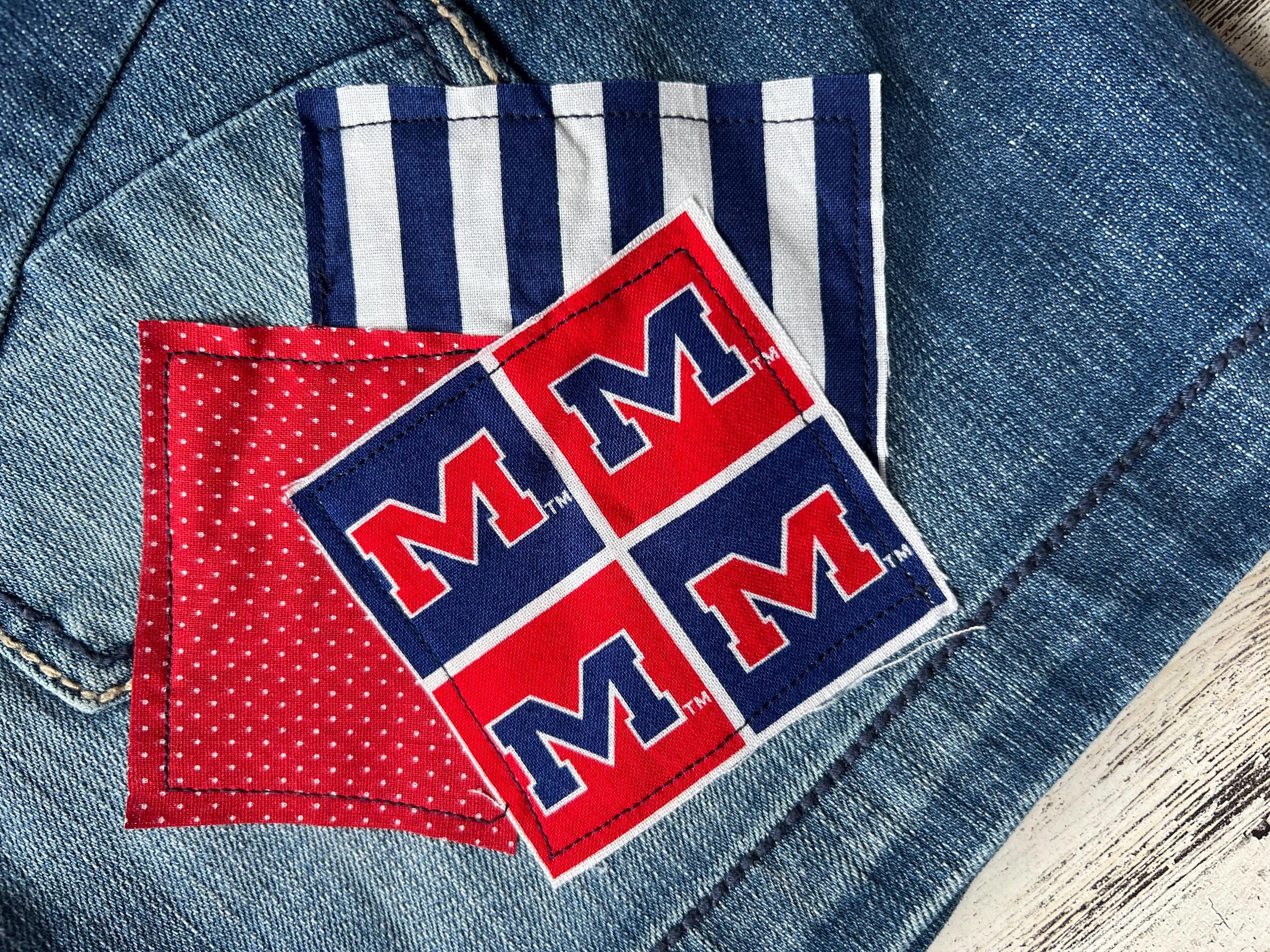 Ole Miss University of Mississippi Rebels Custom Patch Denim Skirt ...