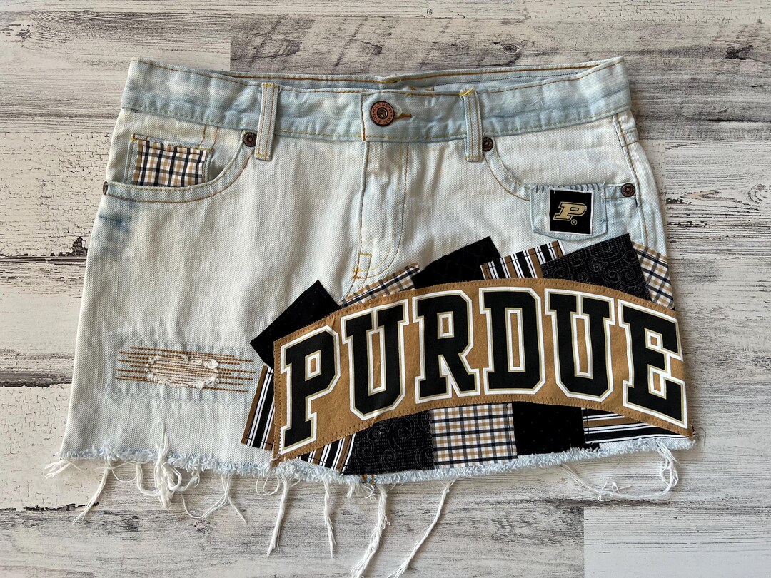 Purdue University Boilermakers Patch Denim Skirt Ladies Size 8 Rush ...