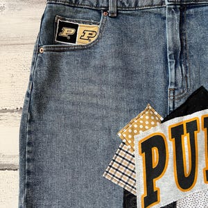 Purdue University Boilermakers Patch Denim Skirt Ladies Size 14 Rush ...