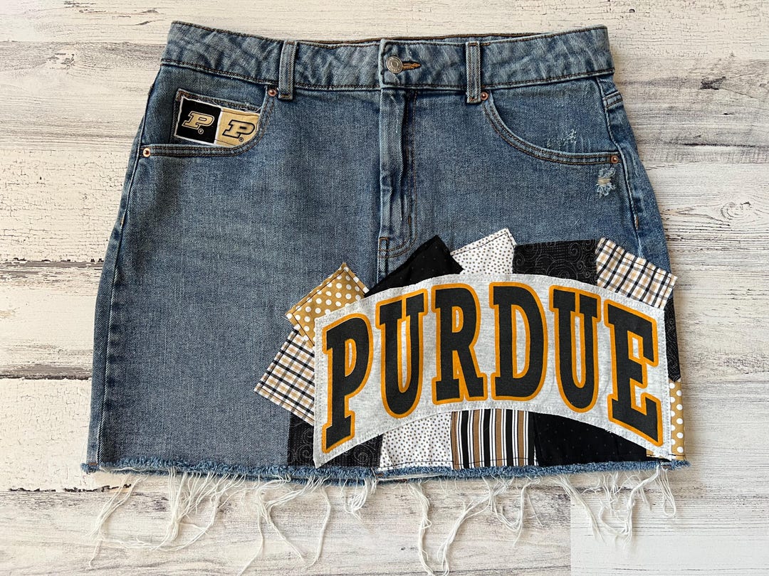 Purdue University Boilermakers Patch Denim Skirt Ladies Size 14 Rush ...