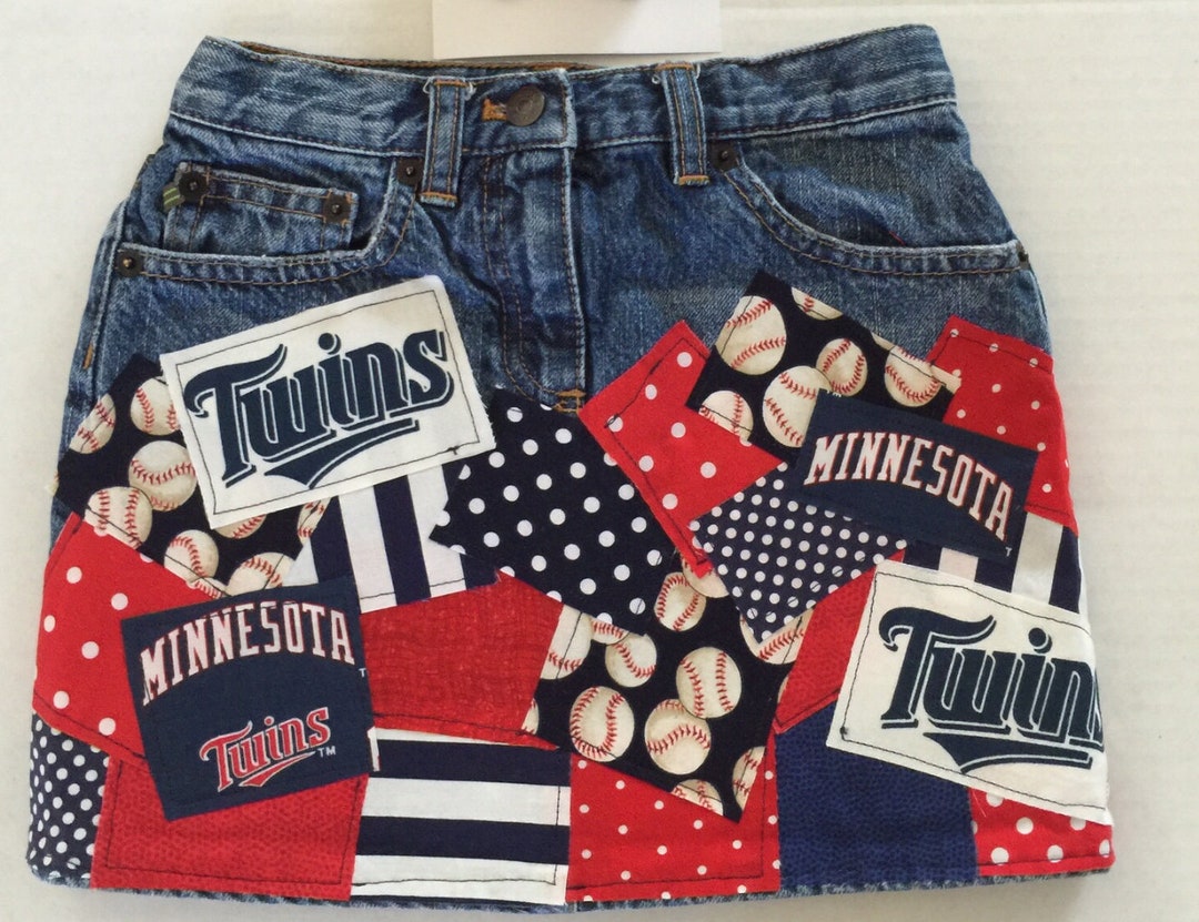 Custom Professional Baseball Team Ladies Women Denim Patch Skirt One of ...