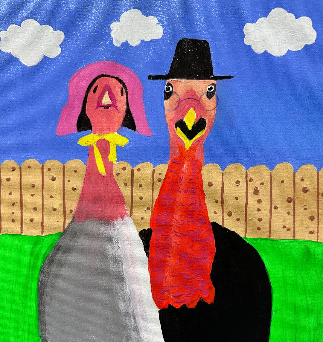Grant Wood Turkey Characters - Etsy