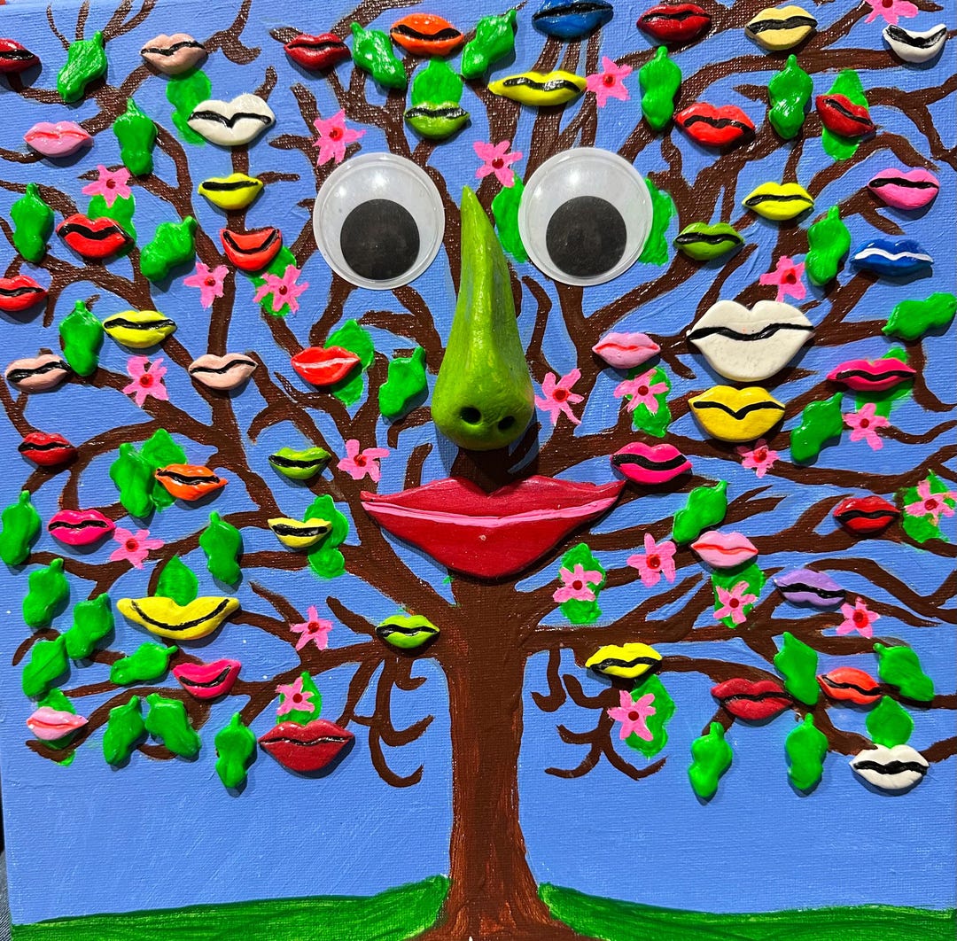 Colorful Kissing Lips Tree Art - Etsy