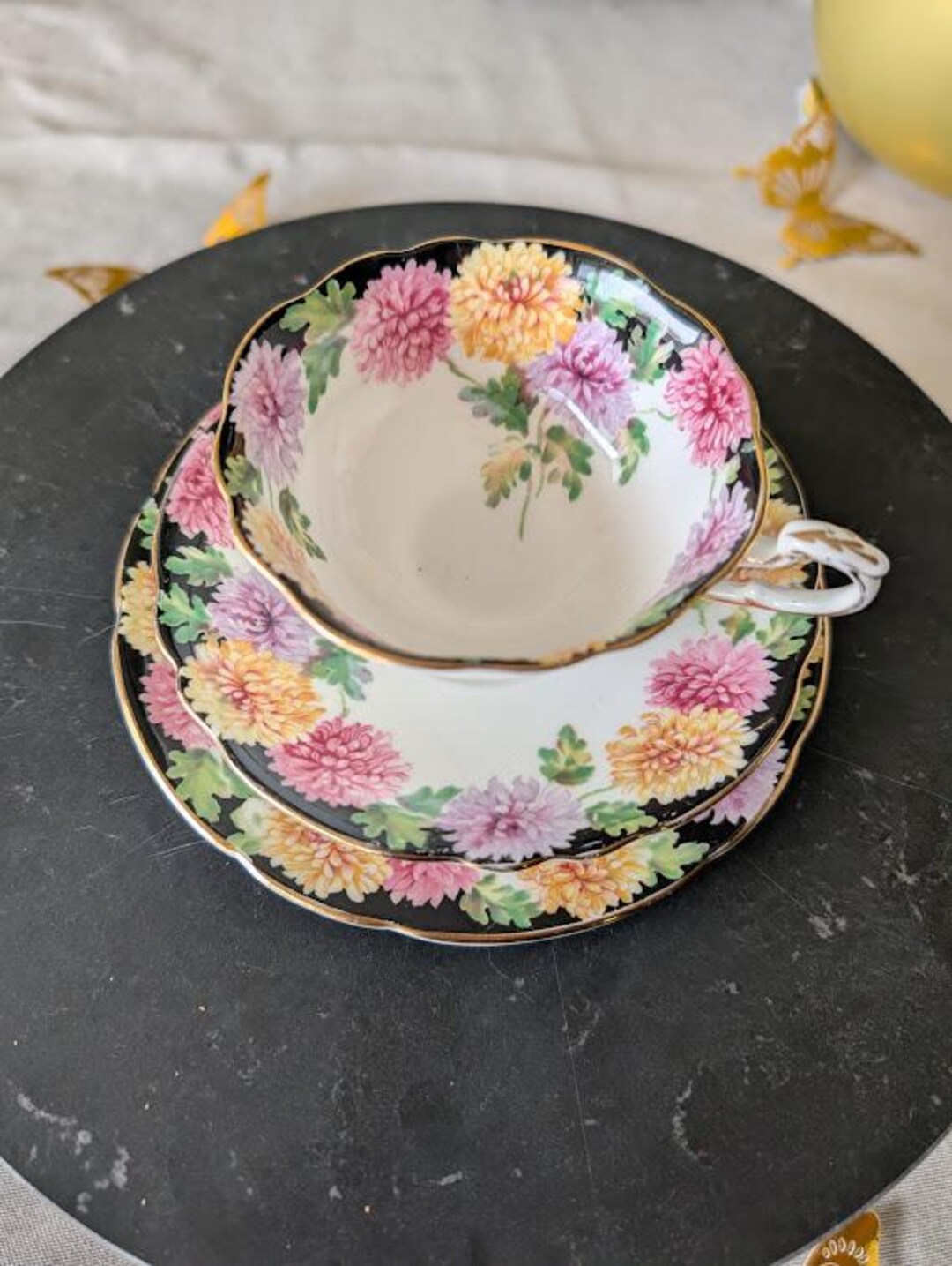Vintage Paragon Tea Set: Teacup, Saucer, and Dessert Plate - Mums ...