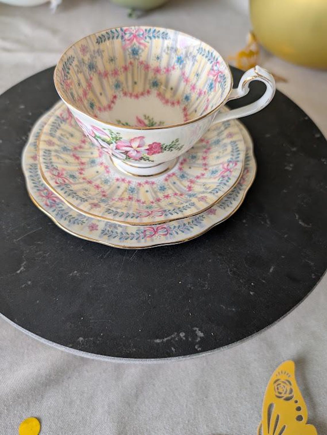 Queen Anne Tea Set: Cup, Saucer, and Dessert Plate - Royal Bridal Gown ...