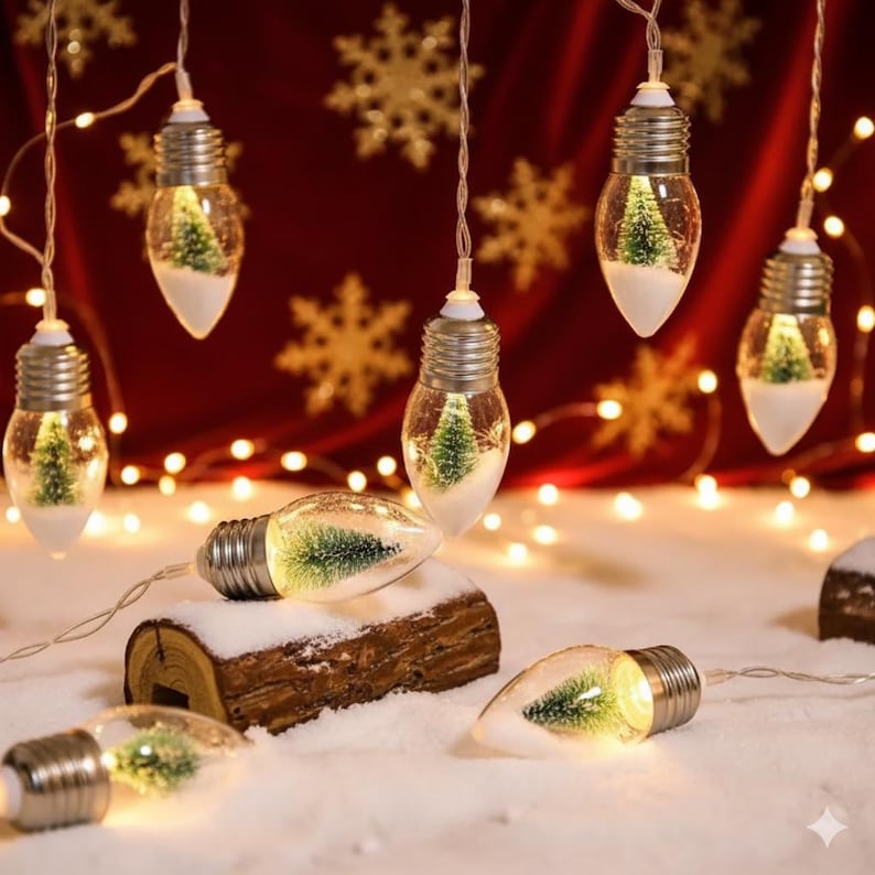 Christmas Snow Globe String Lights | Festive LED Bulbs - Etsy UK
