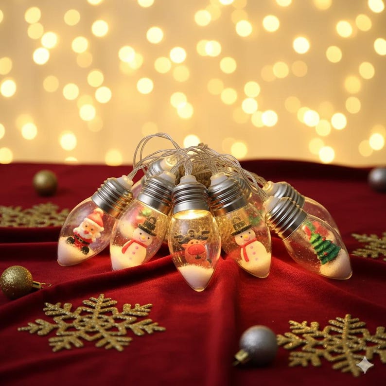 Christmas Snow Globe String Lights | Festive LED Bulbs - Etsy UK