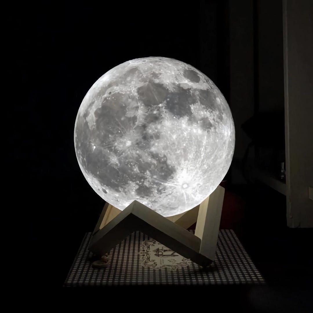 Personalized 3D Moon Lamp: Custom Photo Night Light, USB Powered - Etsy