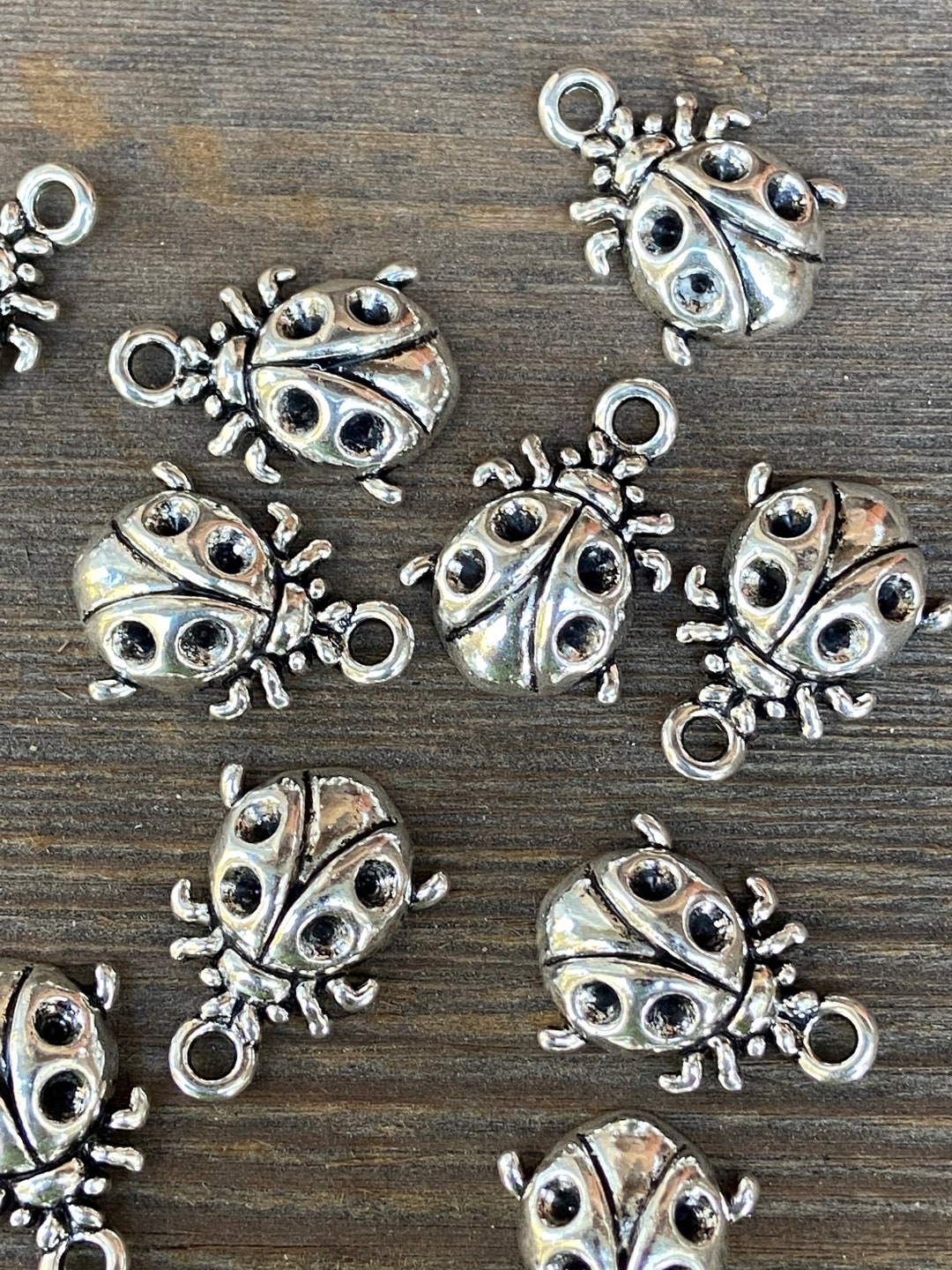 10 Pewter Ladybug Charms - Etsy