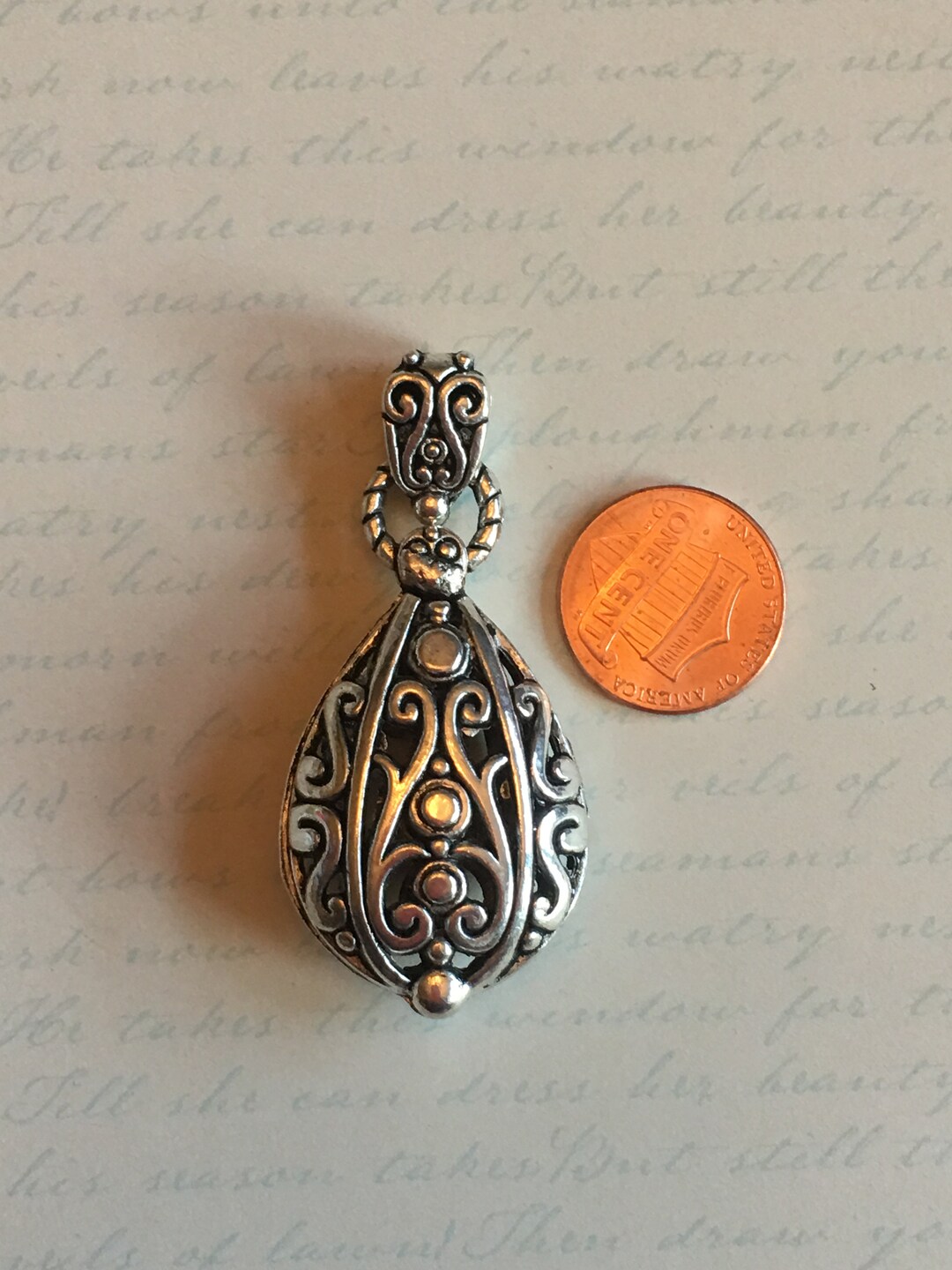 Pewter Teardrop Pendent - Etsy