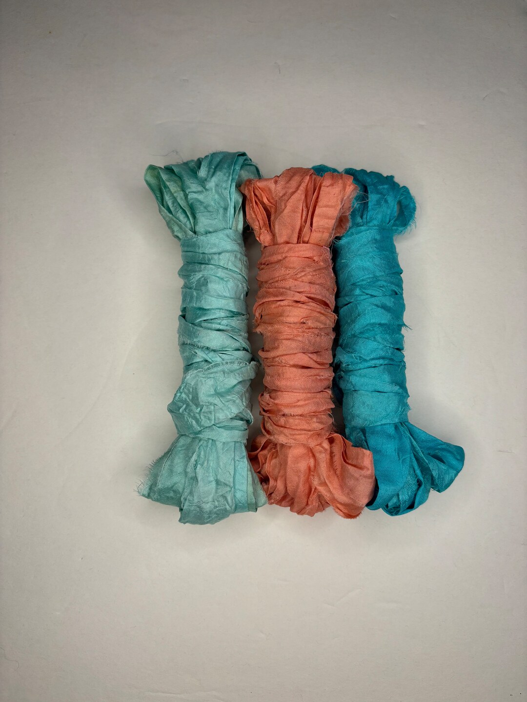 15 Yd "tucson" Sari Silk Ribbon - Recycled Sari Silk Ribbon 3 Color ...