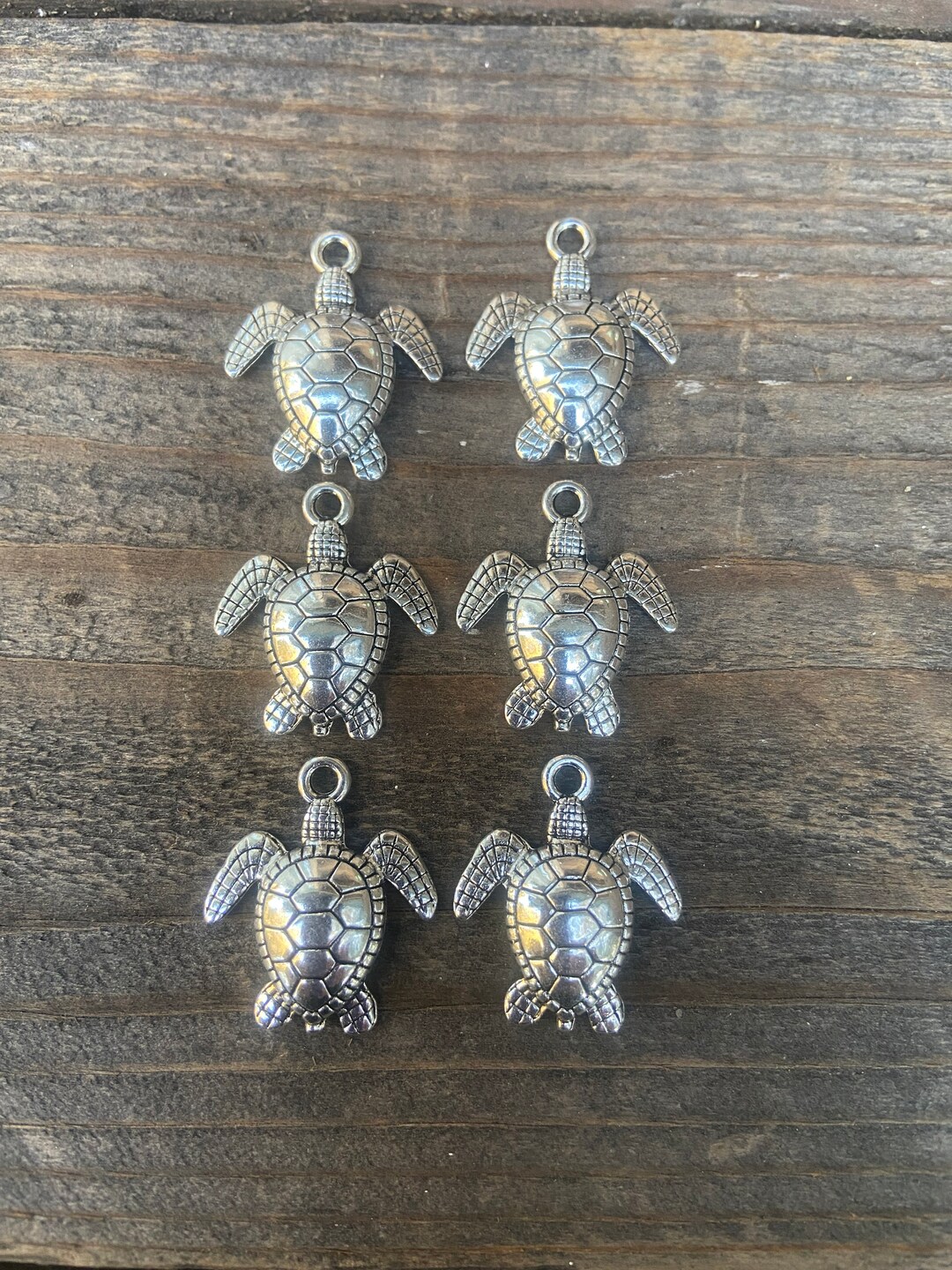 Six Pewter Turtle Pendents-lead Free Pewter - Etsy