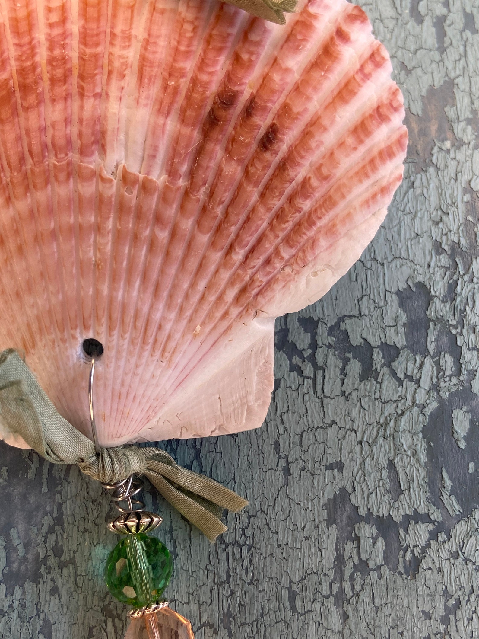Seashell and Glass Crystal Sun Catcher/seashell Mixed Media Art - Etsy