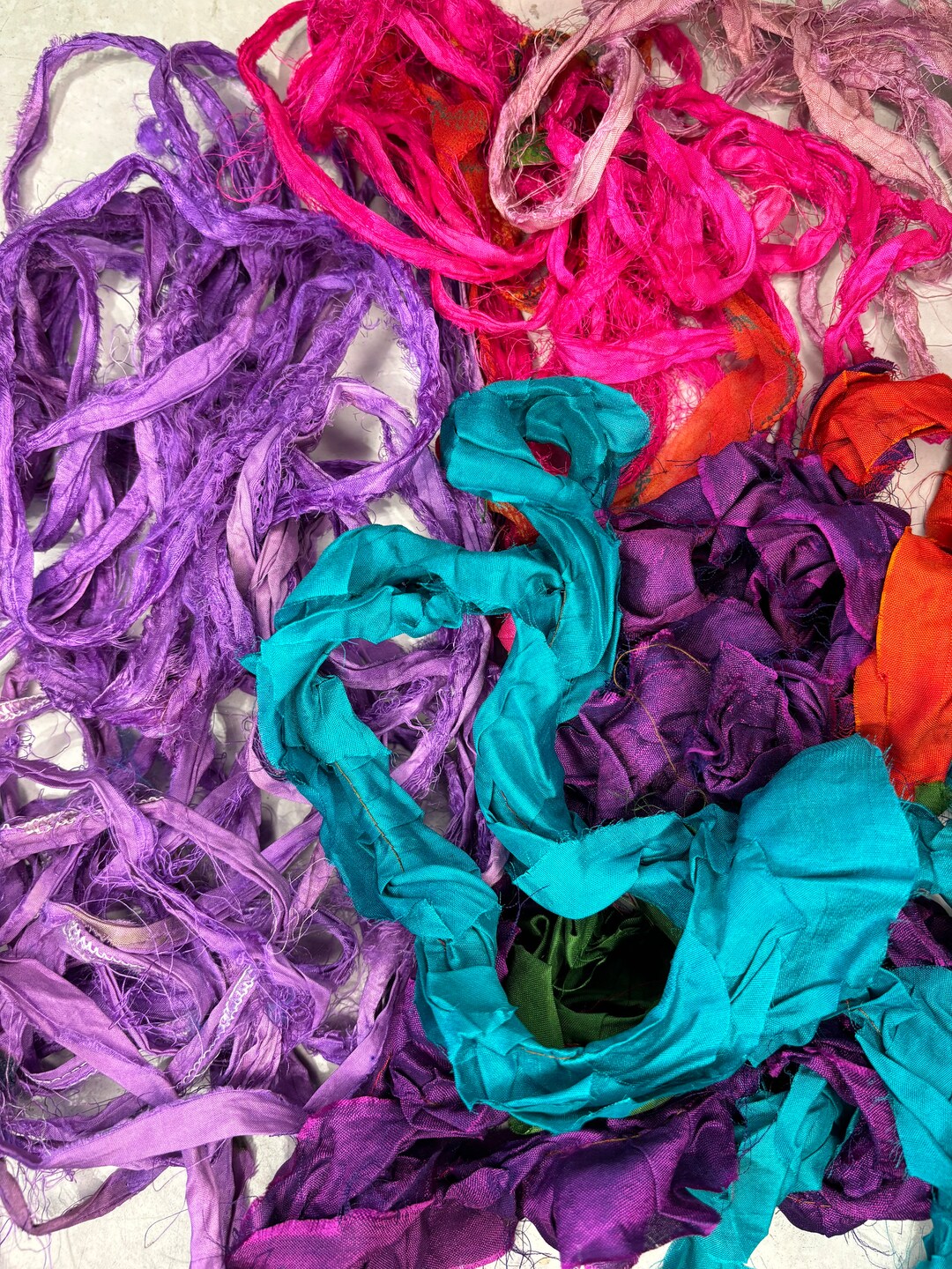 Scrap Bag of Sari Silk-1 1/2 Oz Bag of Recycled Sari Silk Bag 23 - Etsy