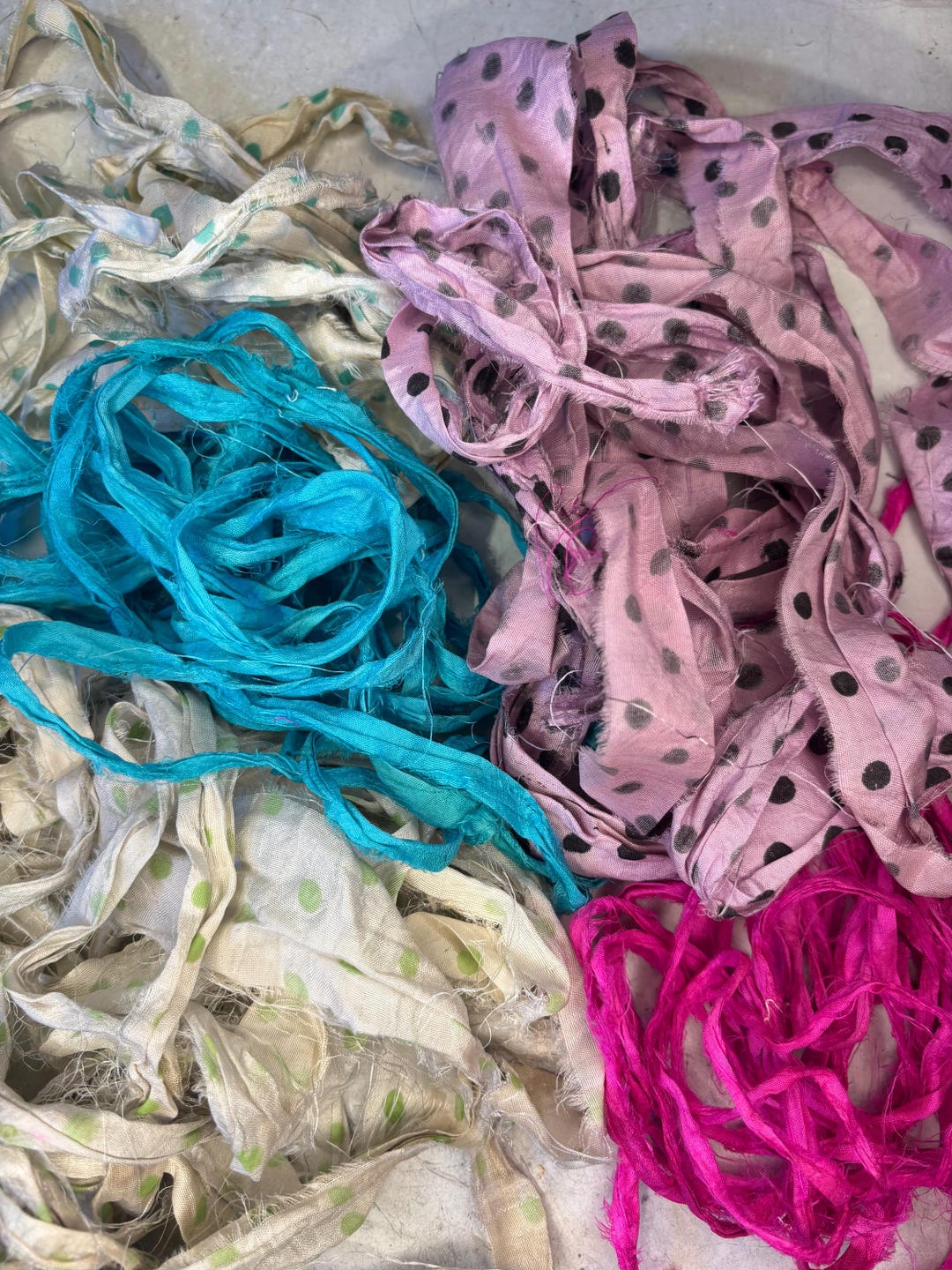 Scrap Bag of Sari Silk- 1 1/2 Oz Bag of Recycled Sari Silk Bag 309 - Etsy