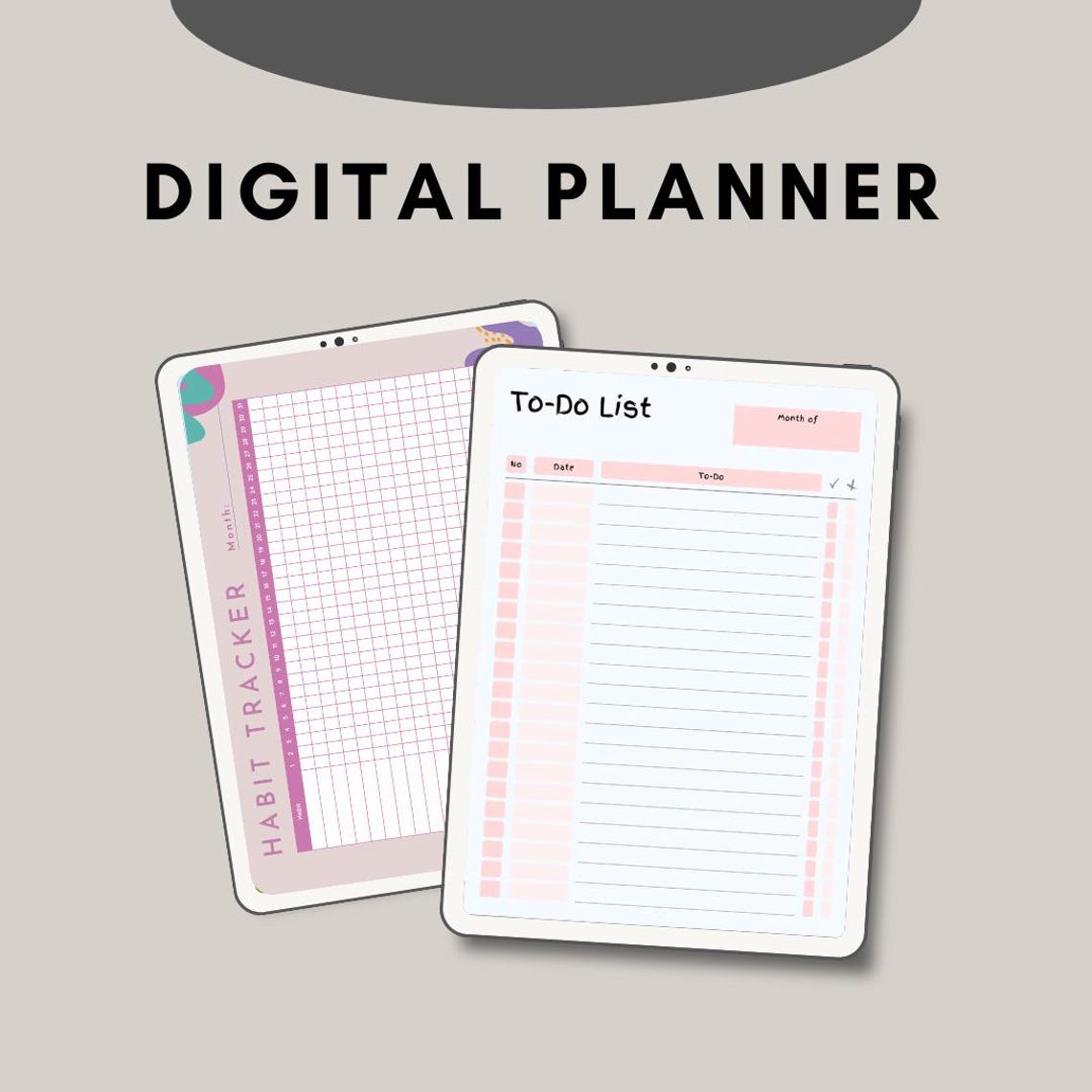 Habit Tracker & To-do List Bundle | Productivity Planner PDF + PNG ...