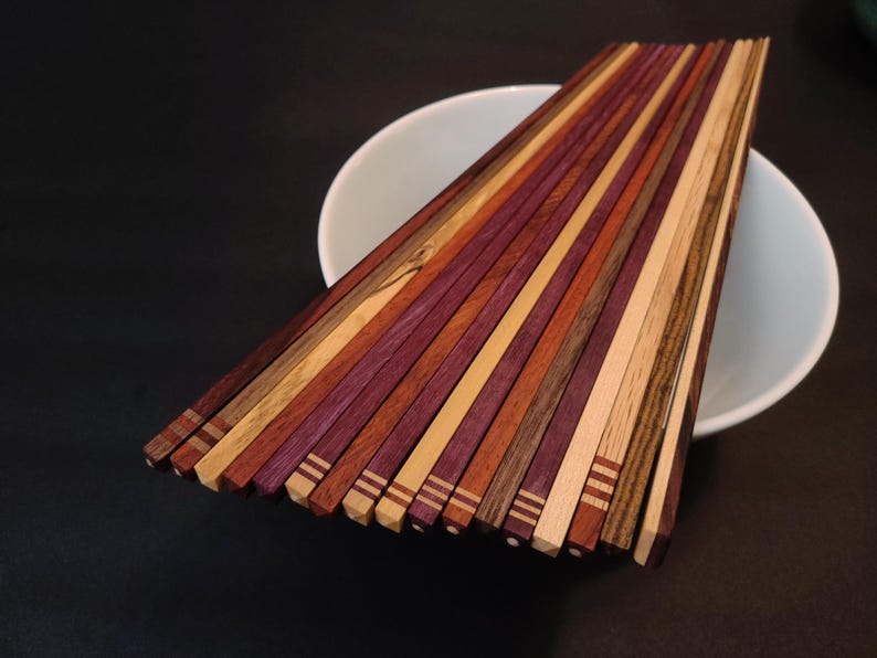 Padauk Chopsticks - Handmade Padauk Wood Chopstick Set. Unique Gift for ...