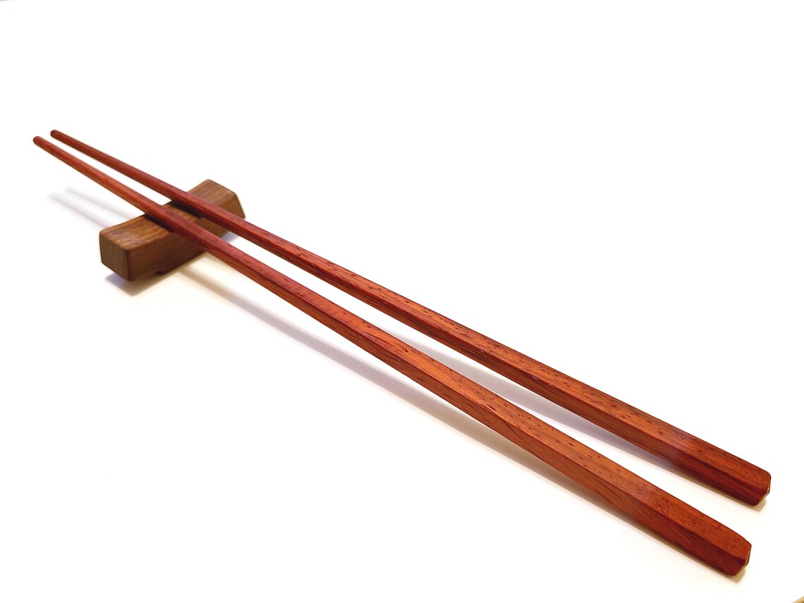 Padauk Chopsticks - Handmade Padauk Wood Chopstick Set. Unique Gift for ...