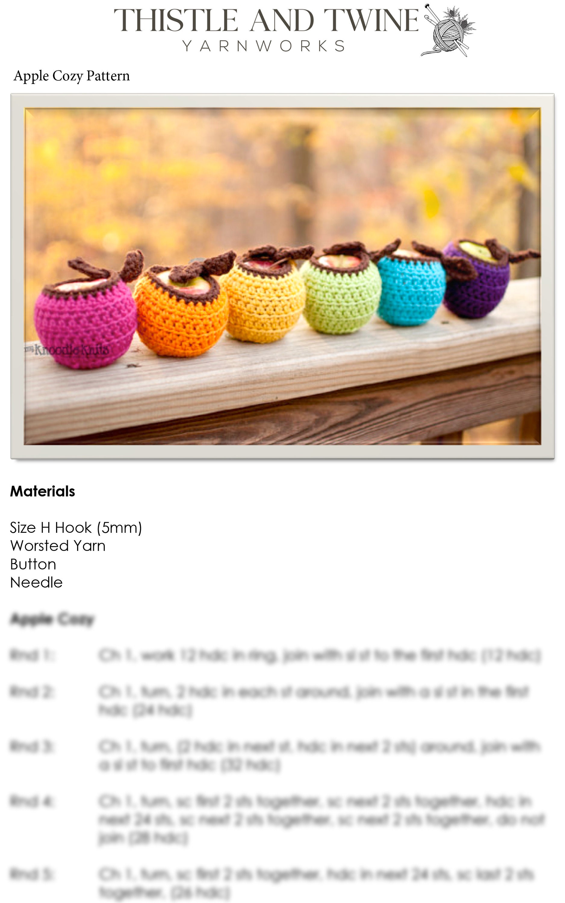 Apple Cozy Crochet Pattern - Etsy