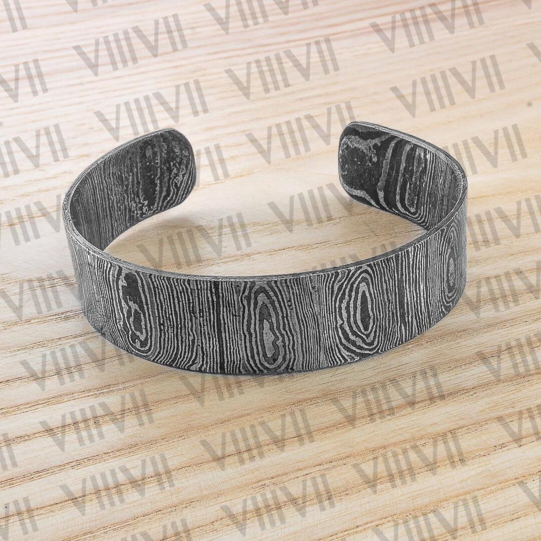 Handmade Bracelet Damascus Steel Cuff : Personalized Mens Jewelry ...