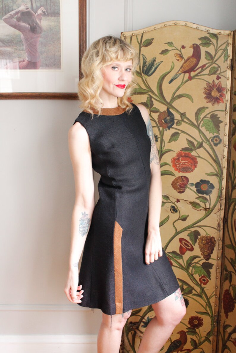 1960s Dress // Allison Ayres Shift Dress // Vintage Twill 60s - Etsy