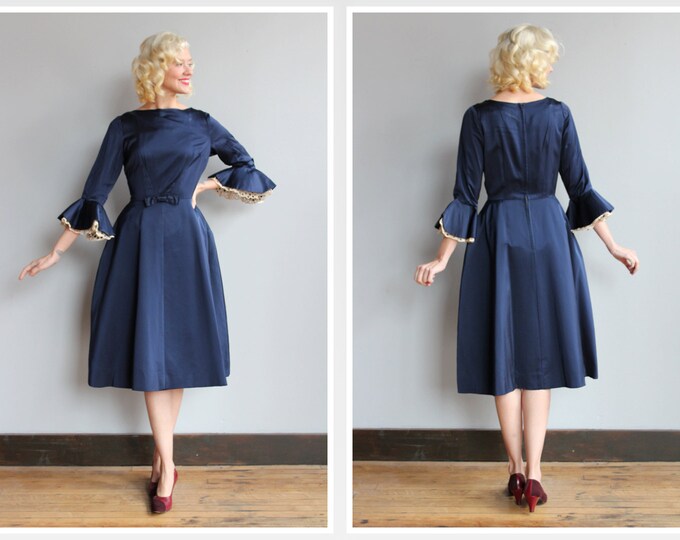 1950s Dress // All Eyes on Joan Dress // Vintage 50s Silk - Etsy