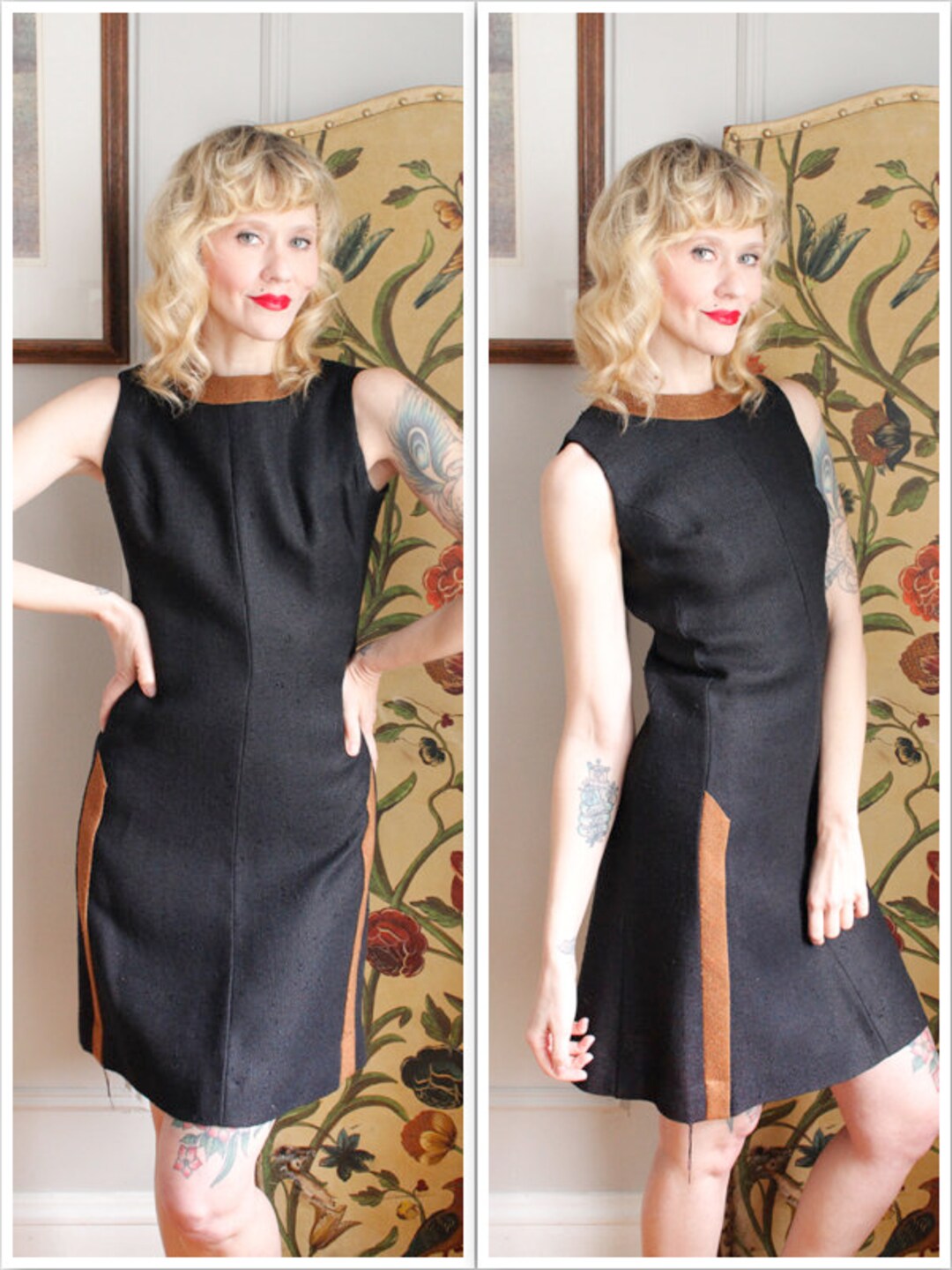 1960s Dress // Allison Ayres Shift Dress // Vintage Twill 60s - Etsy