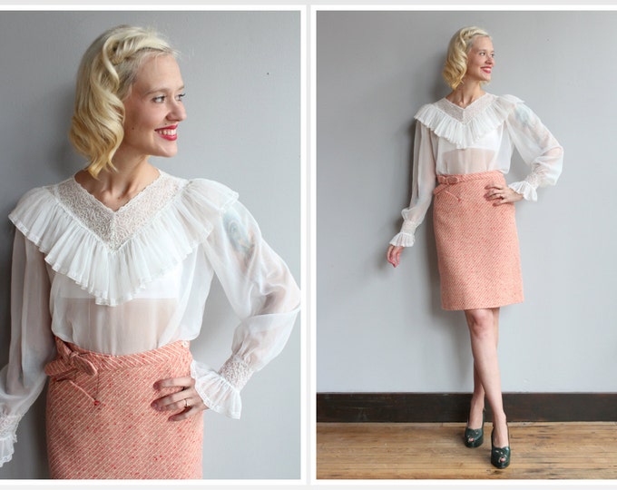 1950s Blouse // Erwin Nylon Sheer Blouse // Vintage 50s Blouse - Etsy