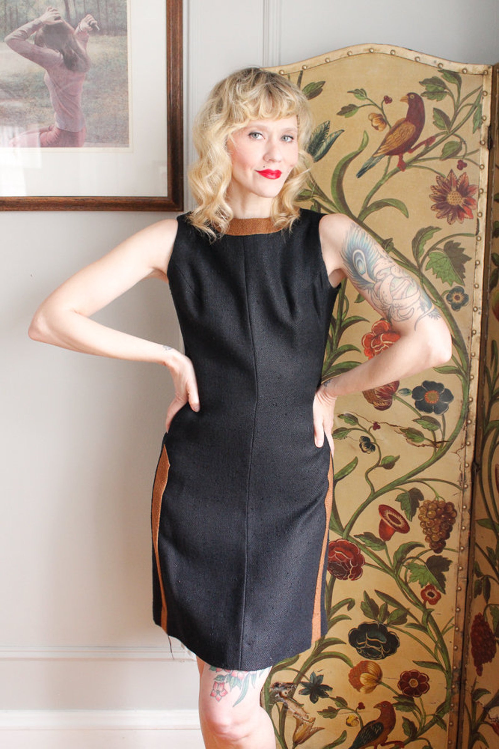1960s Dress // Allison Ayres Shift Dress // Vintage Twill 60s - Etsy