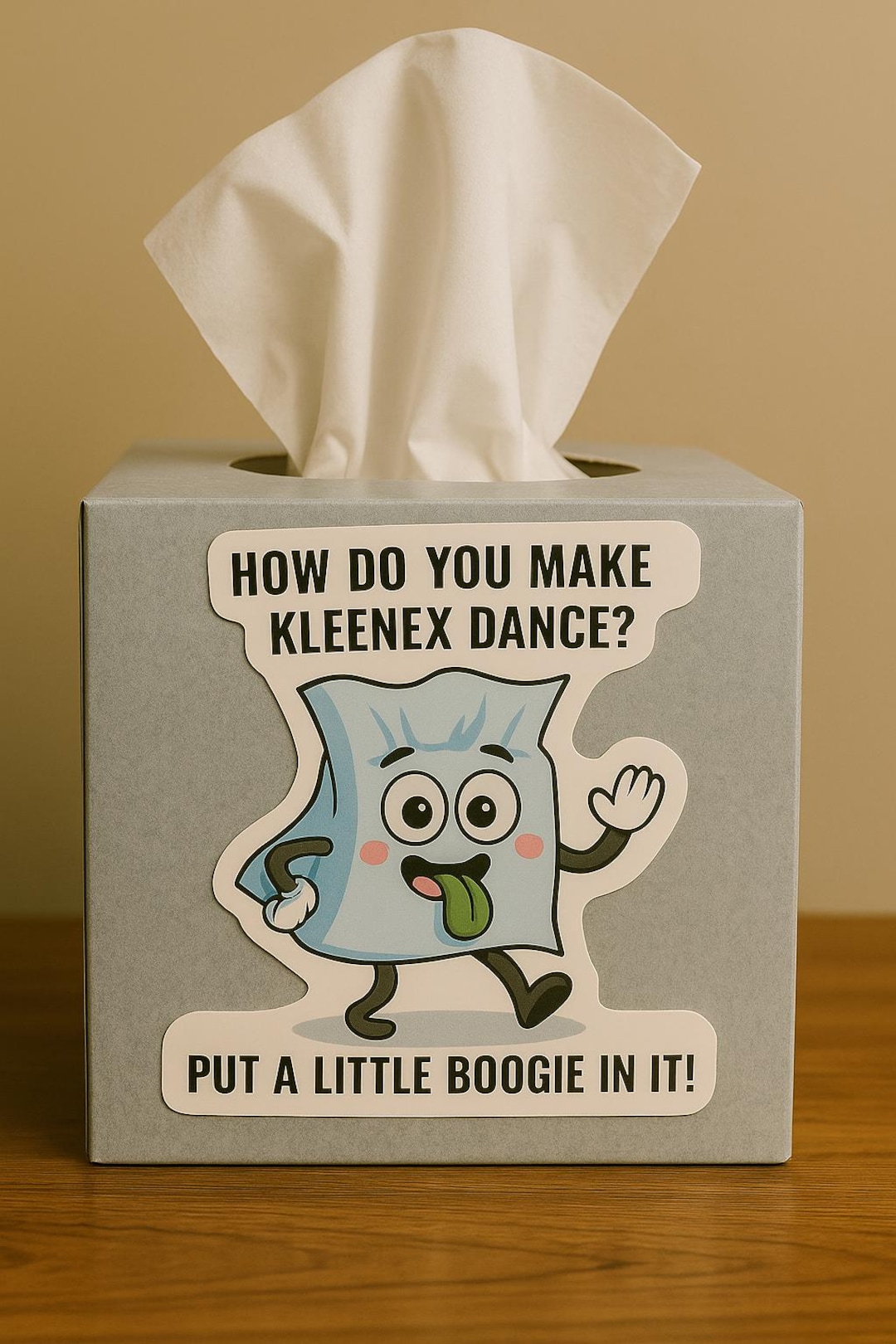 Funny Dad Joke Sticker | Boogie Kleenex Pun | Hilarious Bathroom Humor ...