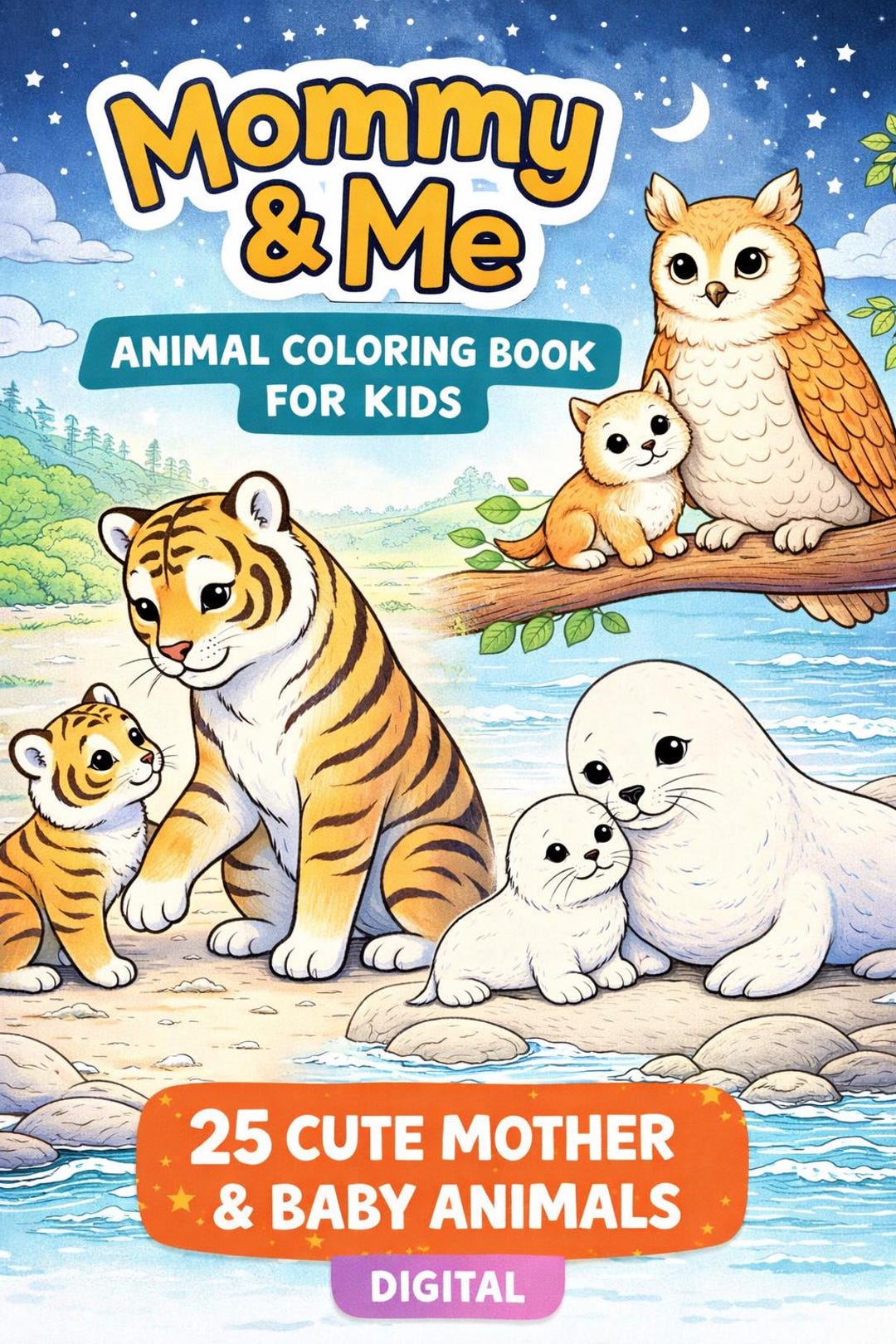 Mother & Baby Animals Coloring Book - 25 Animal Families (printable PDF ...
