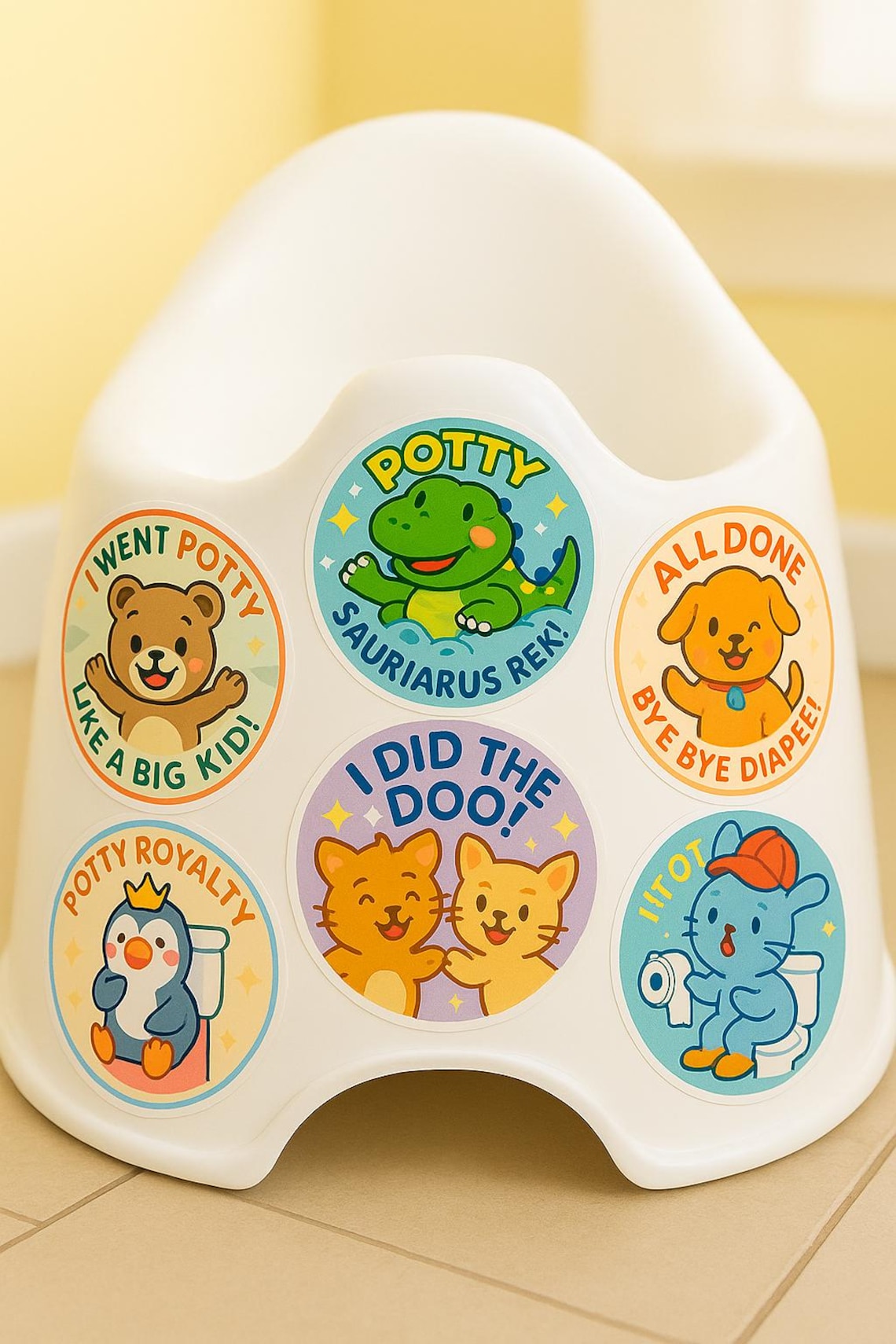Potty Training Reward Stickers – 6 Cute Digital Prints for Toddlers ...